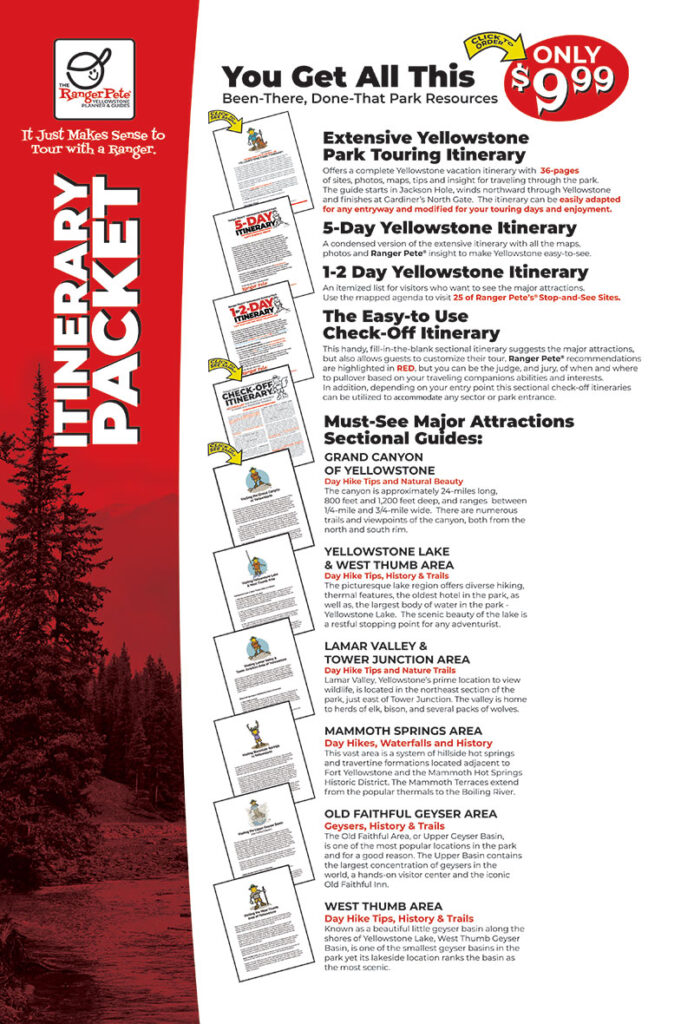 Packets - Ranger Pete - Yellowstone Vacation Packets- Save Money at ...